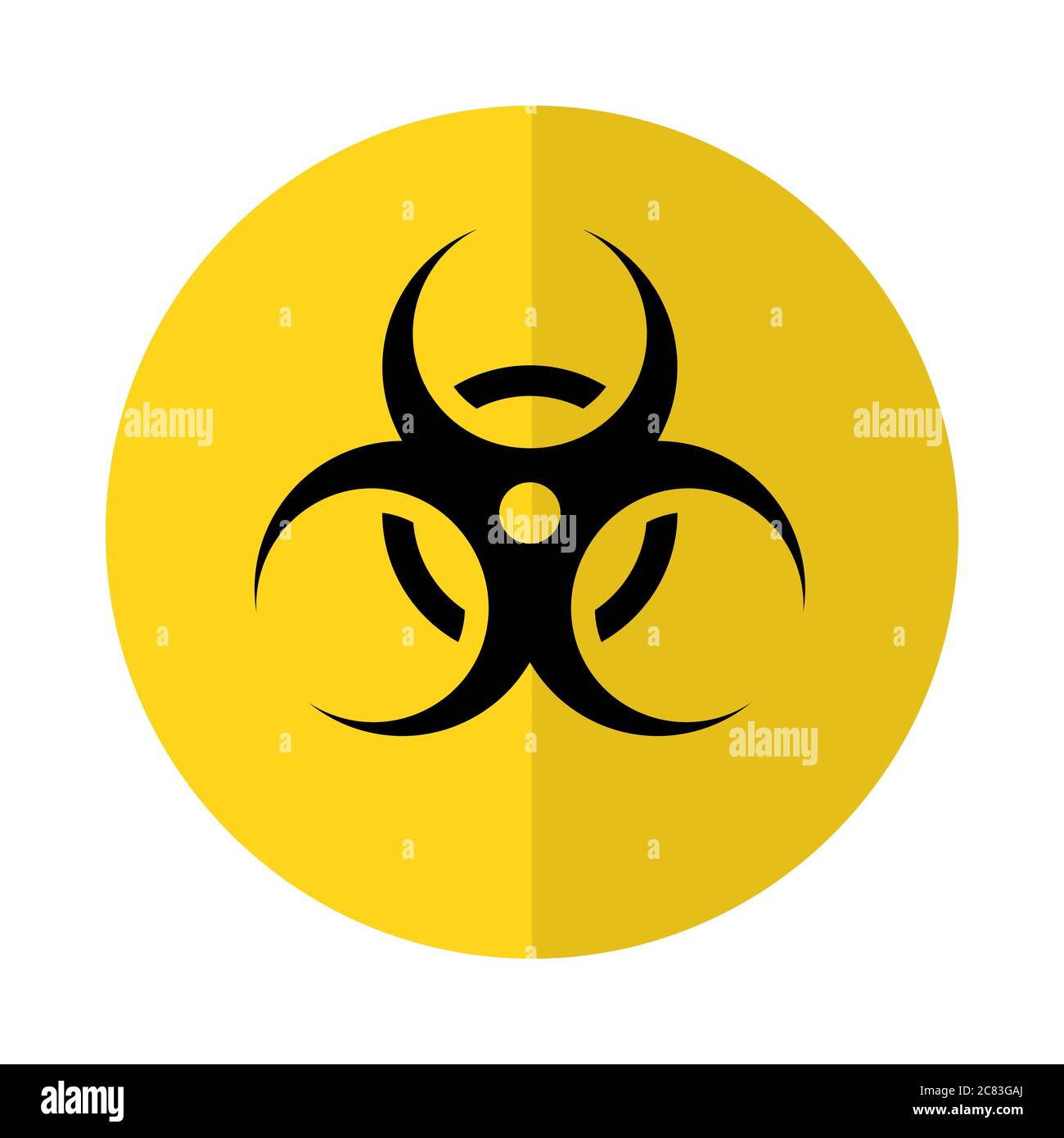 Biohazard or biological threat alert icon. Warning sign of virus ...