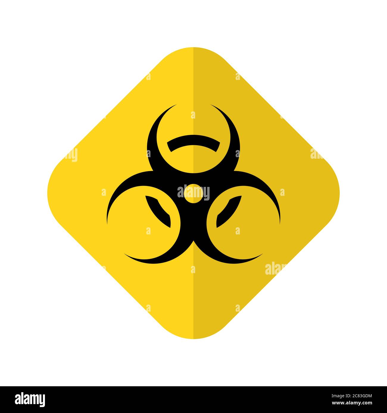 Biohazard or biological threat alert icon. Warning sign of virus ...