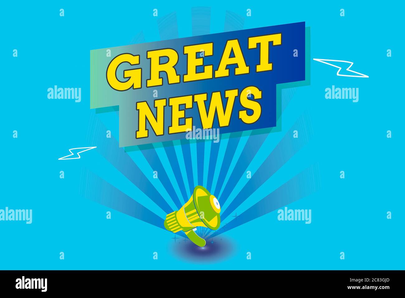 Writing note showing Great News. Business concept for the surprised ...
