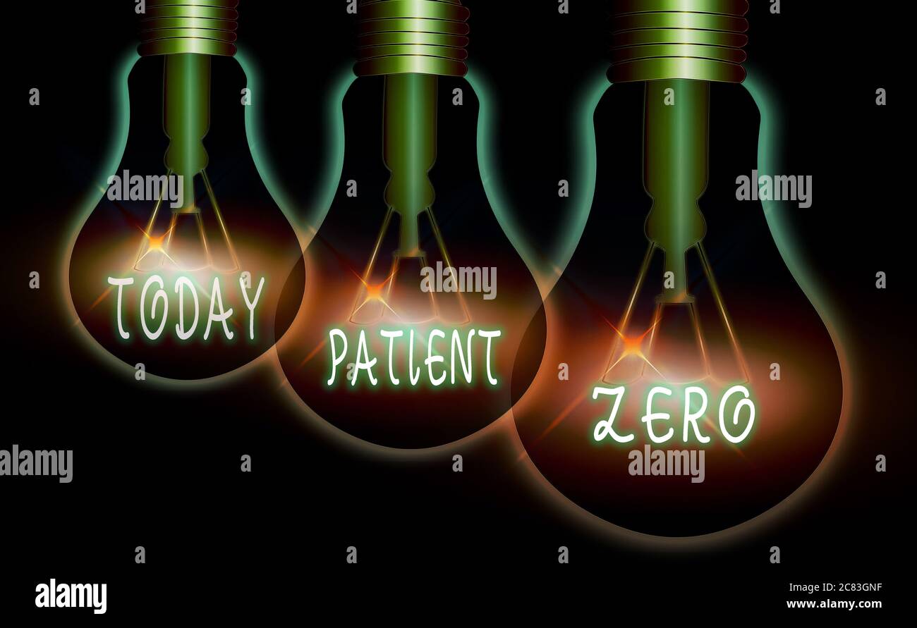 Conceptual hand writing showing Patient Zero. Concept meaning primary ...