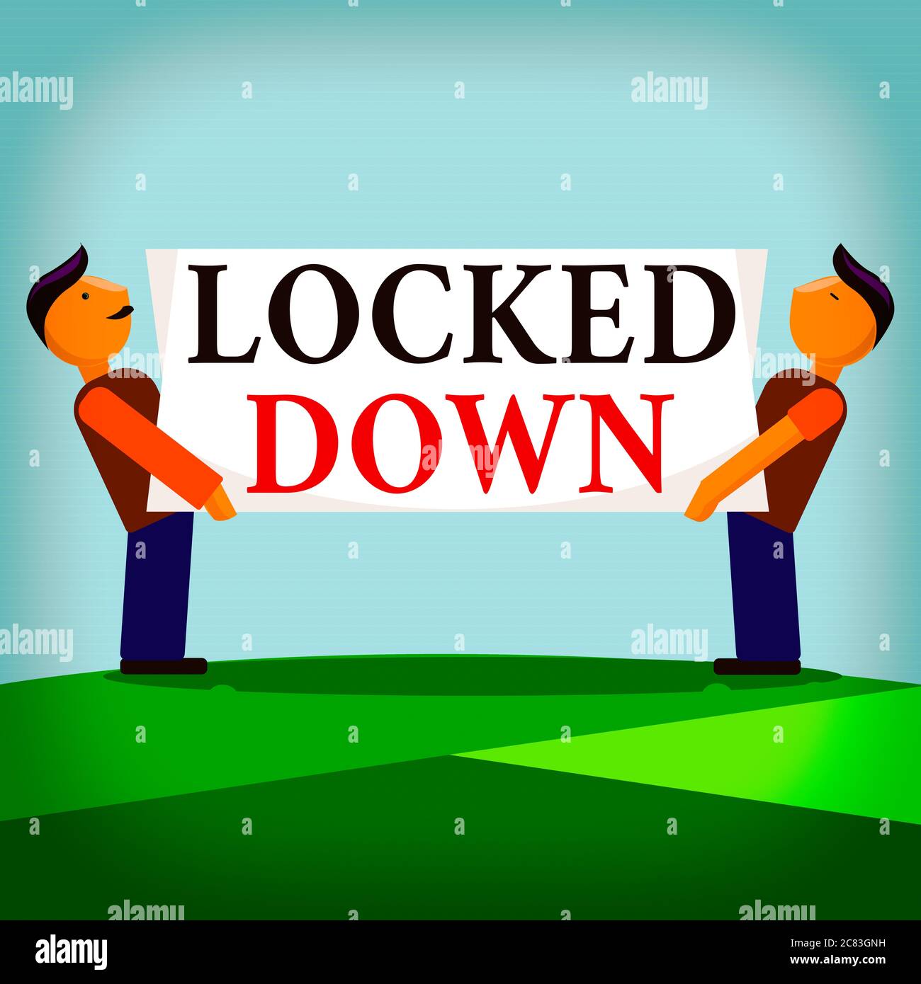 Writing note showing Locked Down. Business concept for emergency ...