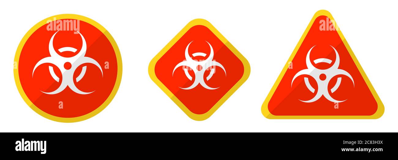 Set on Biohazard or biological threat alert icon. Warning sign of virus ...