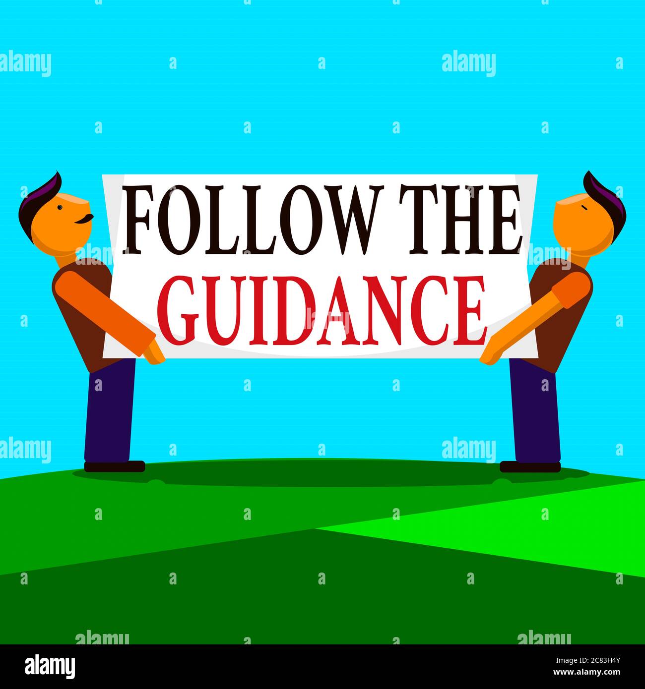 Writing Note Showing Follow The Guidance Business Concept For