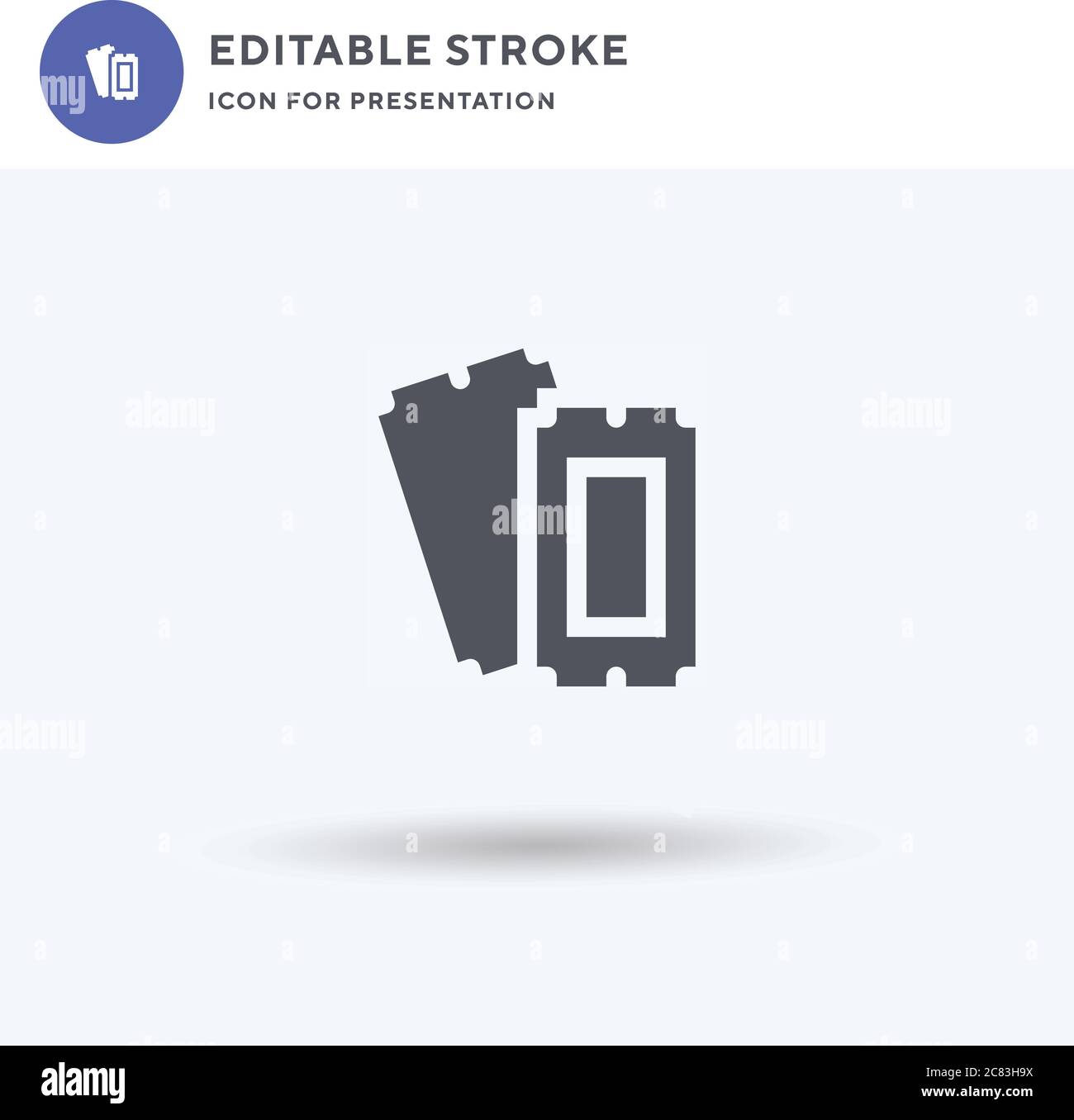 Ticket icon vector, filled flat sign, solid pictogram isolated on white ...