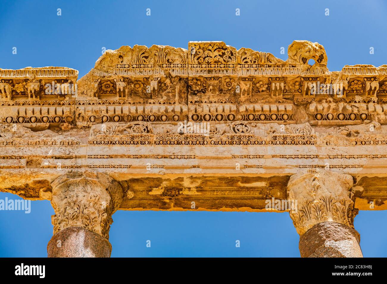 Baalbek Roman temple ruins in Baalbek, Lebanon Stock Photo - Alamy