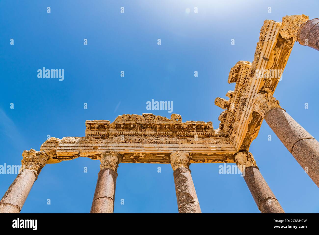 Baalbek Roman temple ruins in Baalbek, Lebanon Stock Photo - Alamy