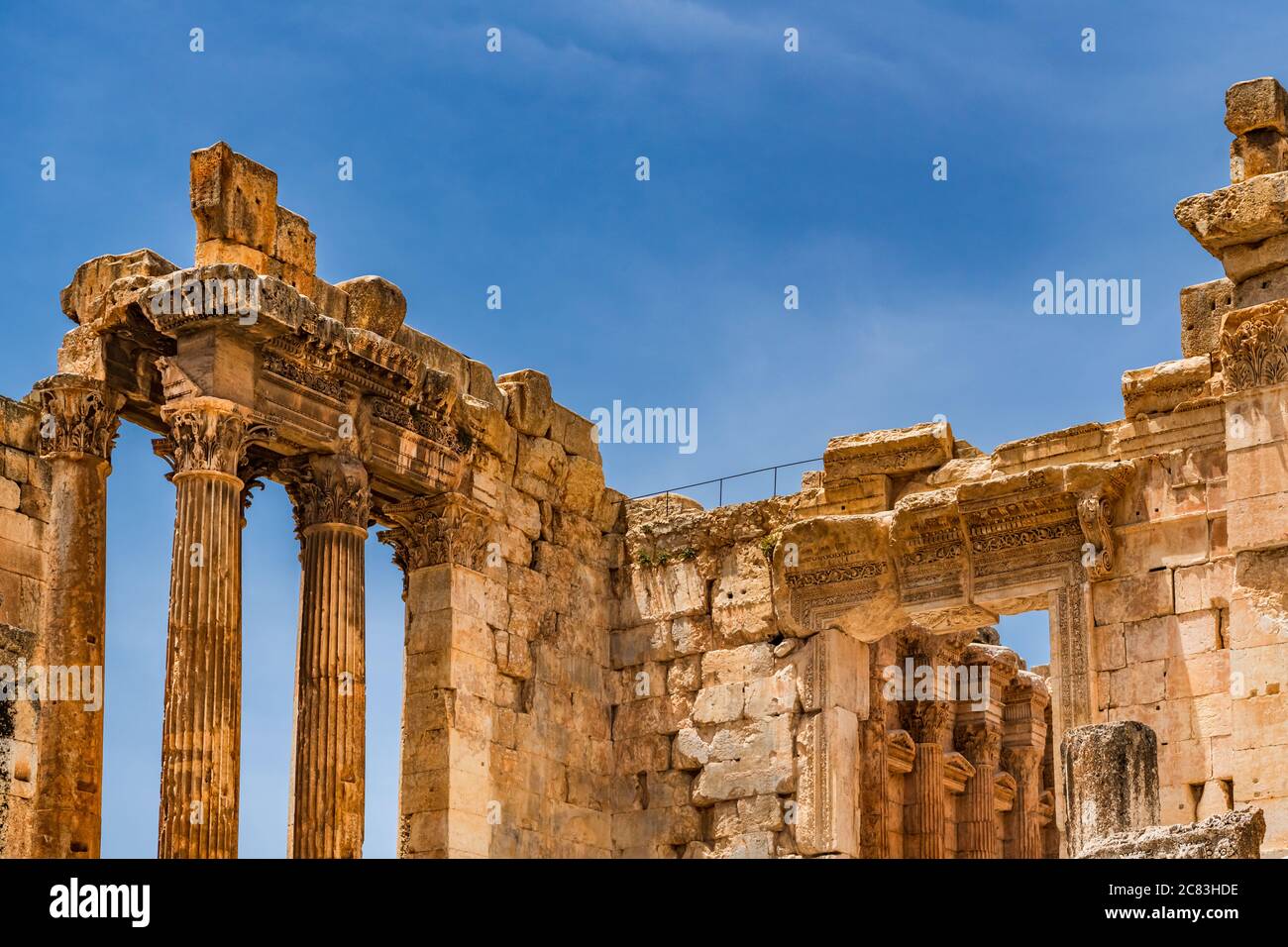 Baalbek Roman temple ruins in Baalbek, Lebanon Stock Photo - Alamy