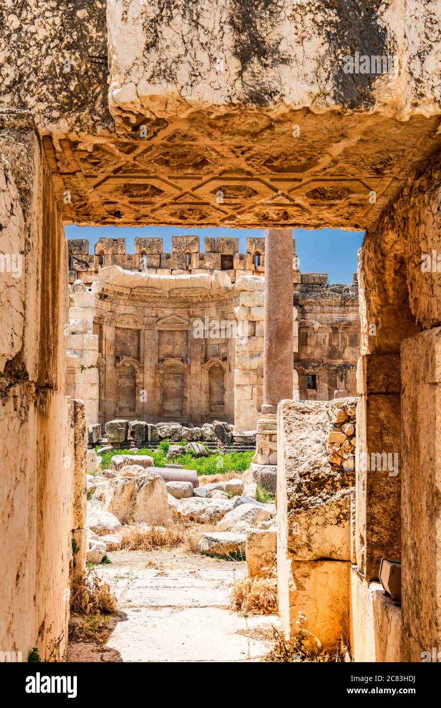 Baalbek Roman temple ruins in Baalbek, Lebanon Stock Photo - Alamy