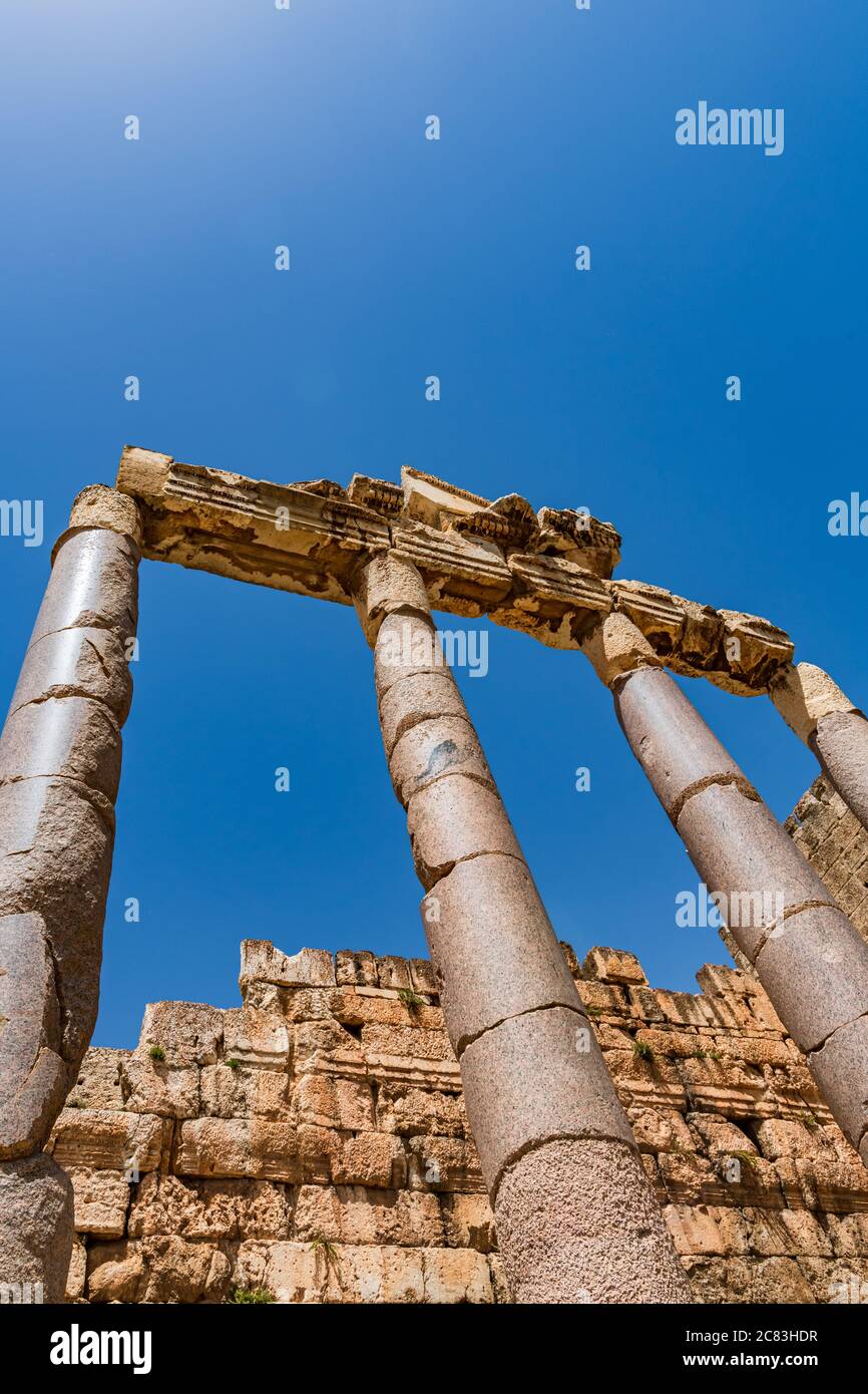 Baalbek Roman temple ruins in Baalbek, Lebanon Stock Photo - Alamy