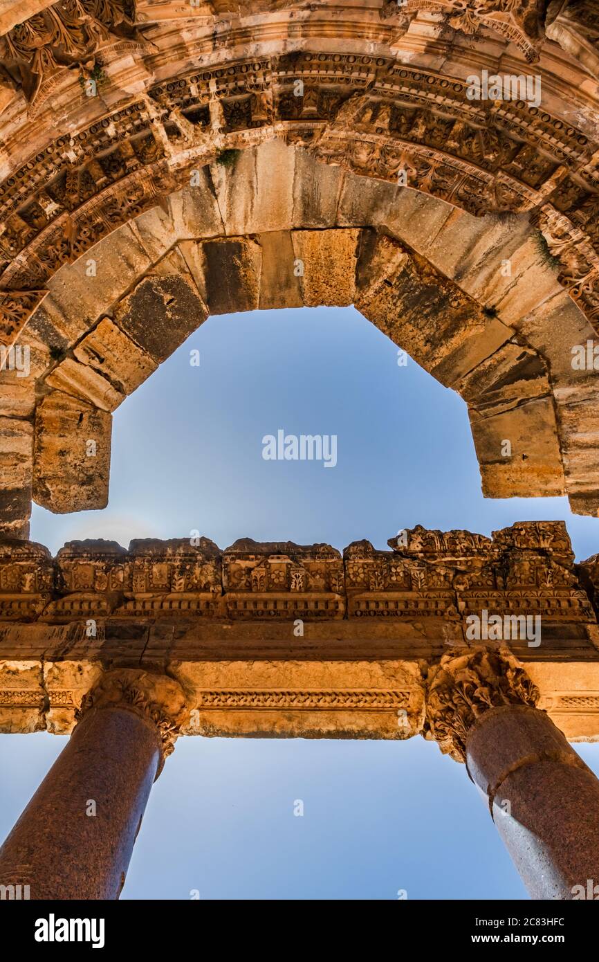 Baalbek Roman temple ruins in Baalbek, Lebanon Stock Photo - Alamy