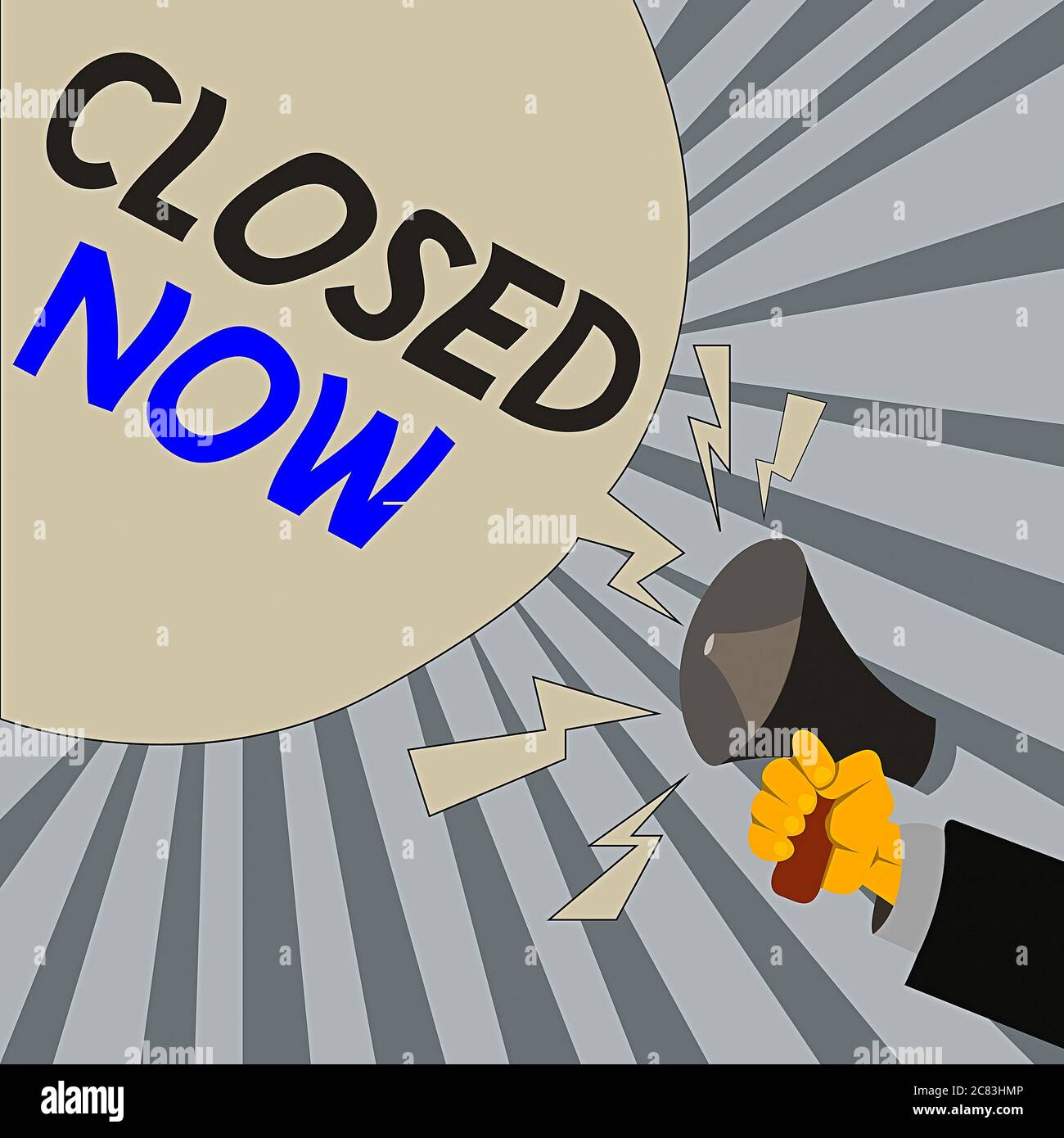 Writing note showing Closed Now. Business concept for of a business ...