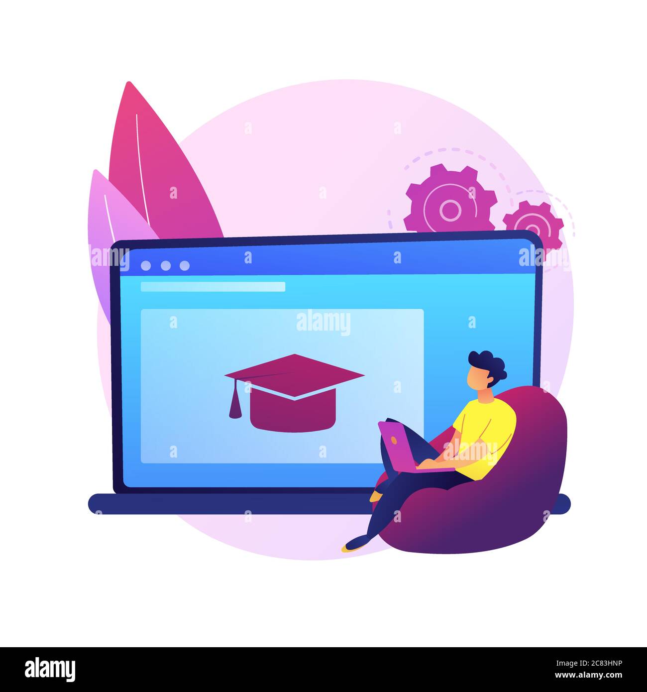 Online preparation for lesson vector concept metaphor Stock Vector ...