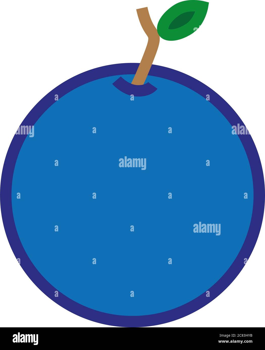 Vertical illustration of simple plum shaped icon isolated on a white ...