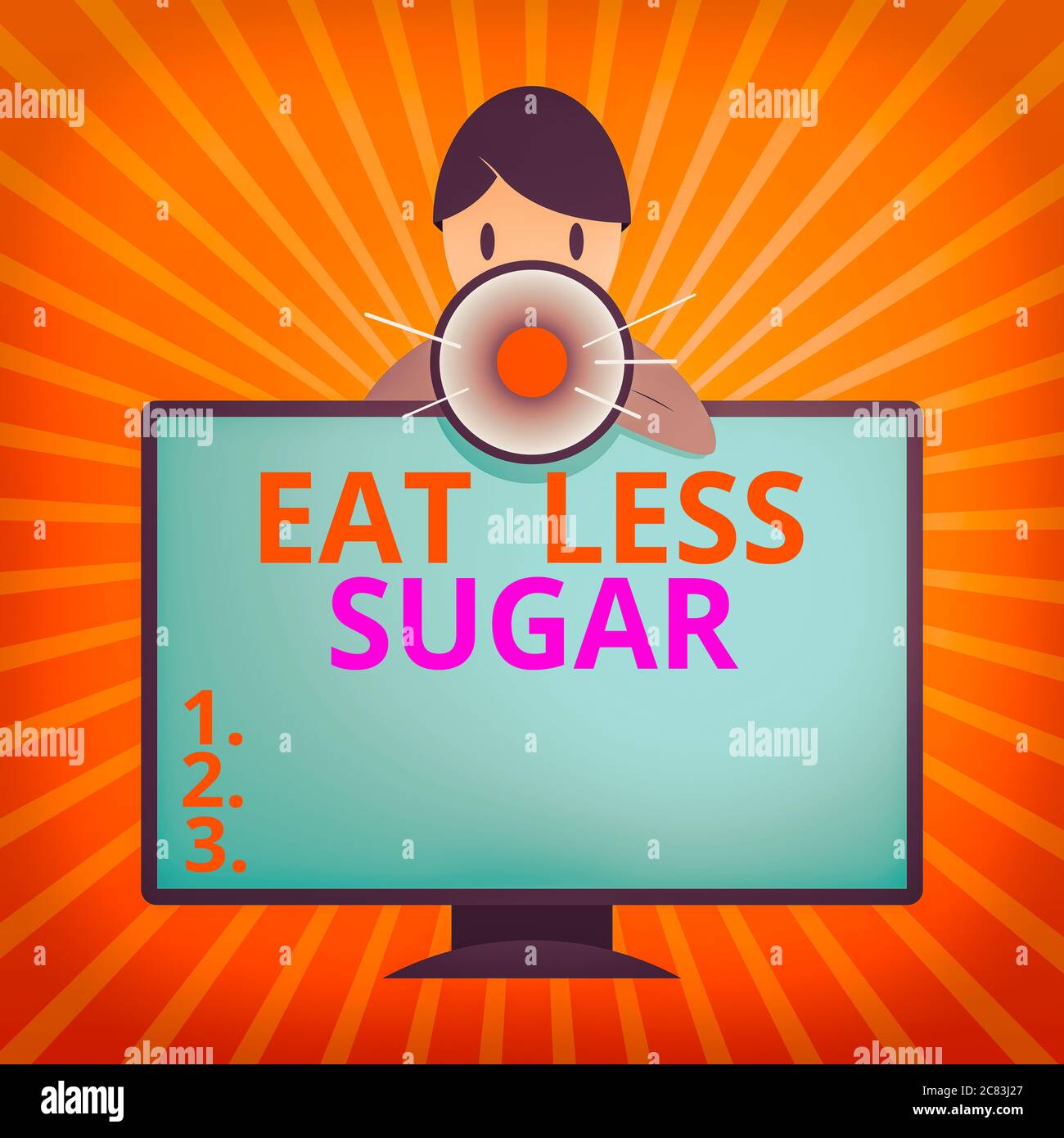 Conceptual hand writing showing Eat Less Sugar. Concept meaning ...