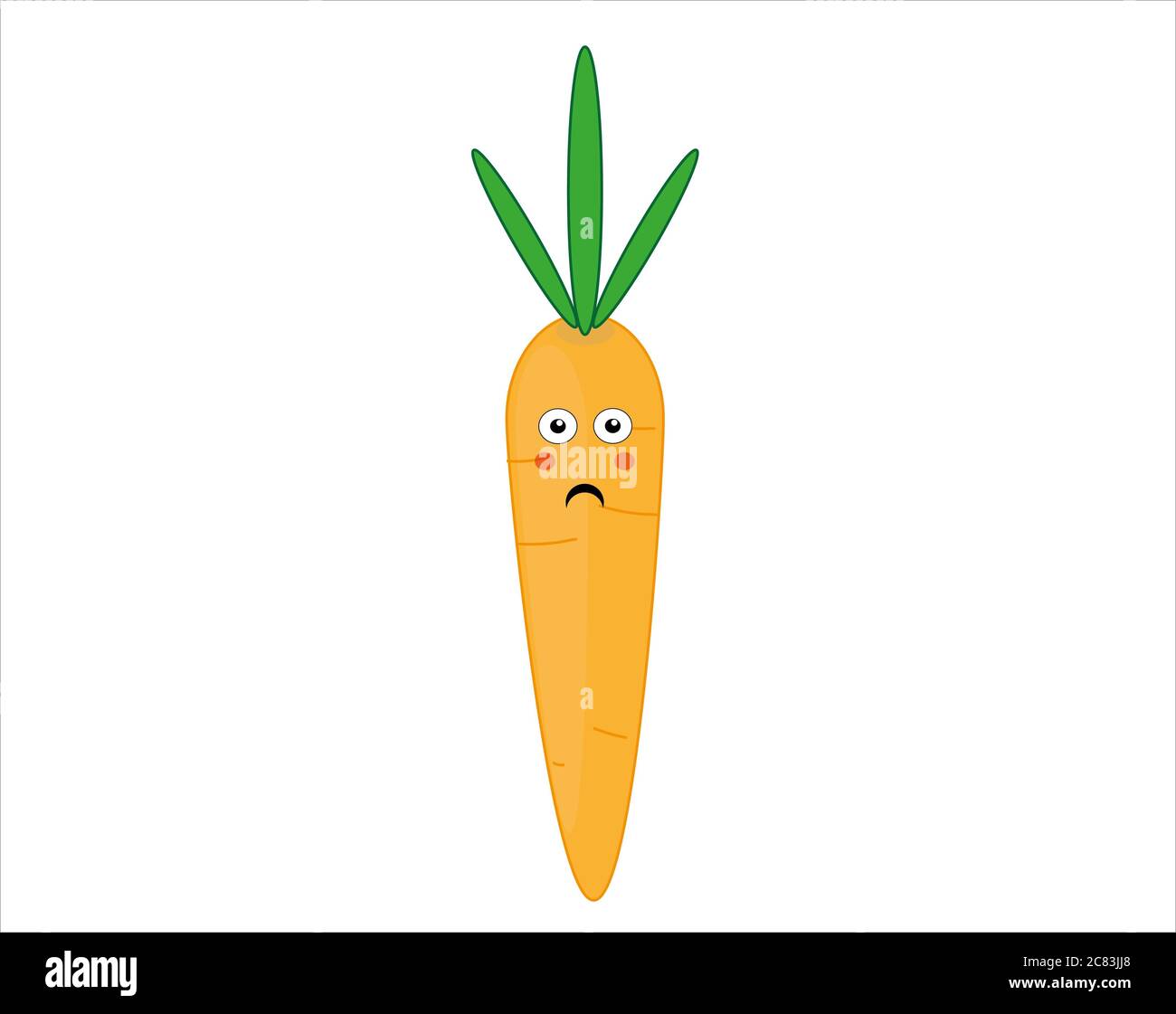 Illustration of a sad carrot character isolated on a white background ...
