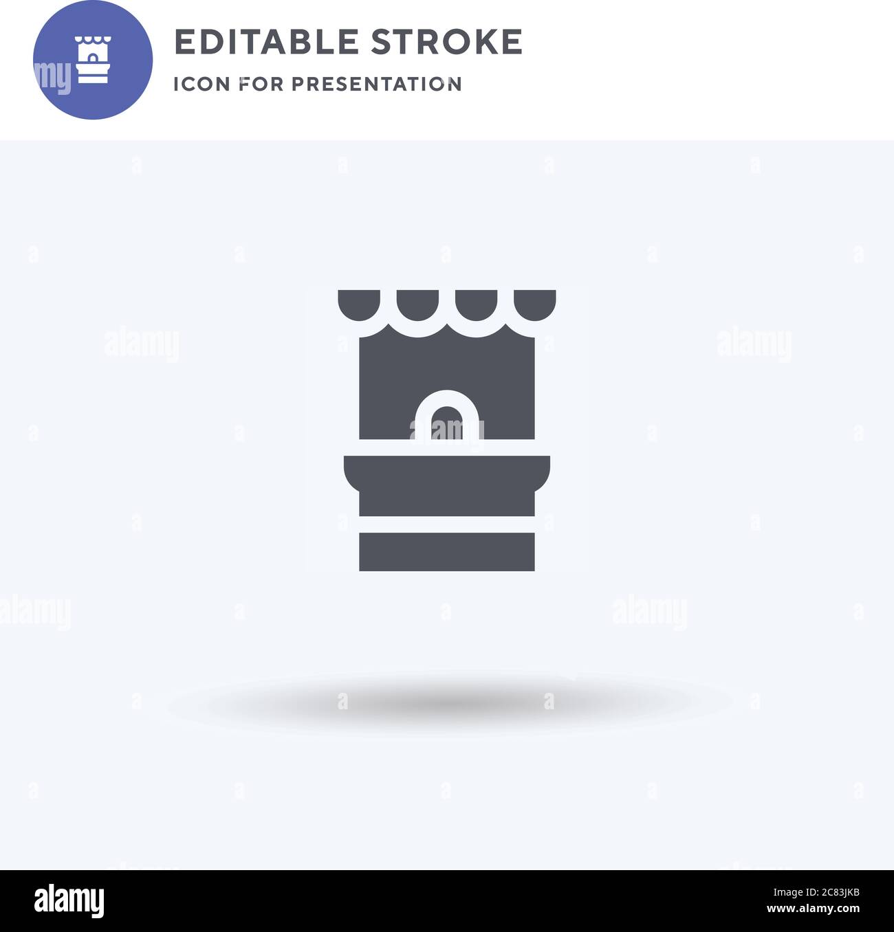 Ticket Office icon vector, filled flat sign, solid pictogram isolated ...