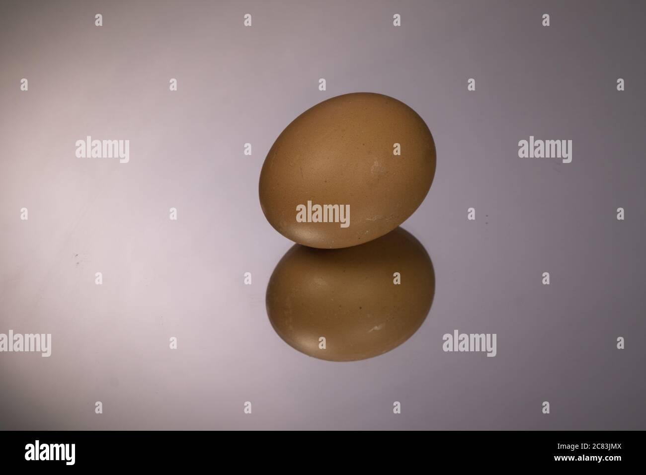 egg shell isolated on gray background. mirror reflection Stock Photo ...