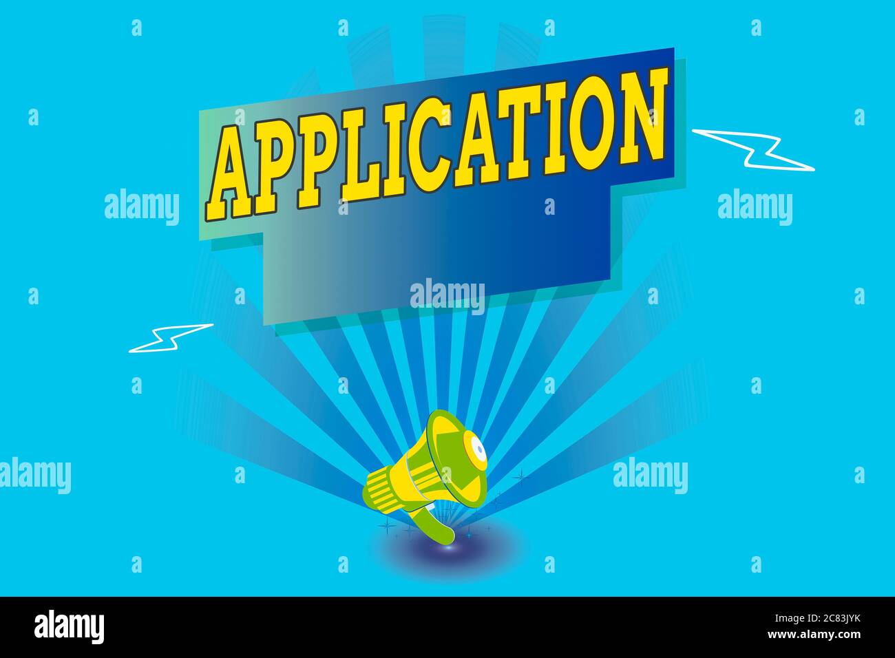 Writing note showing Application. Business concept for an order for ...