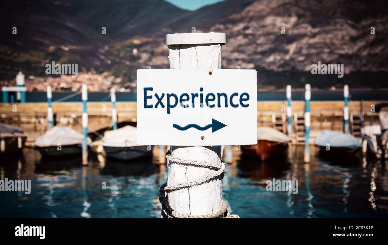 Street Sign the Direction Way to Experience Stock Photo - Alamy