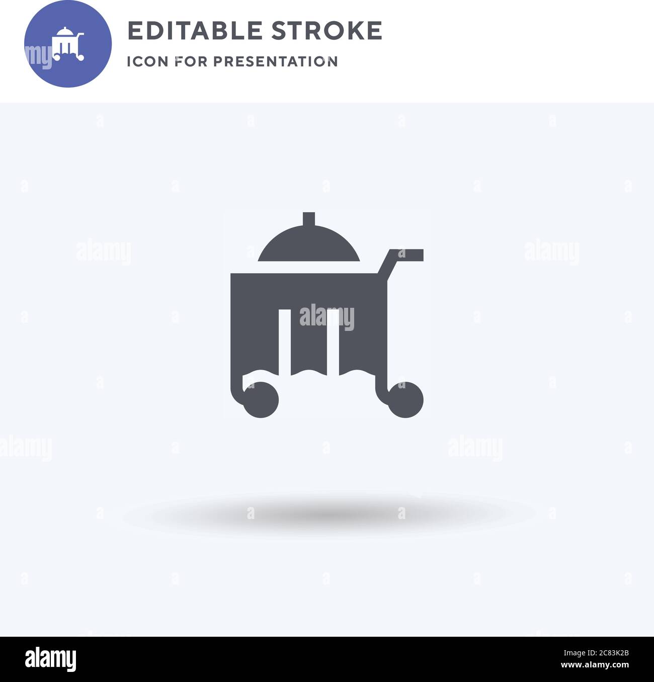 Food Cart icon vector, filled flat sign, solid pictogram isolated on ...