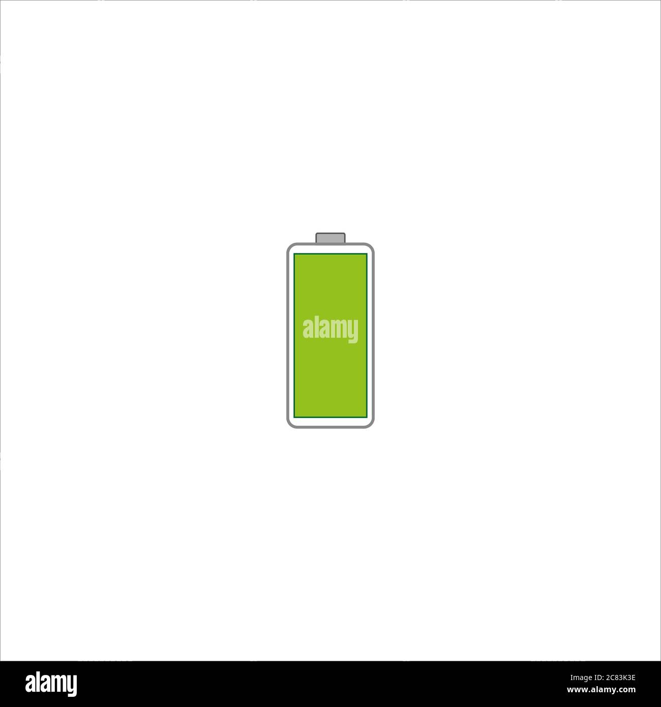 Green fully charged battery icon for web and mobile design isolated on ...