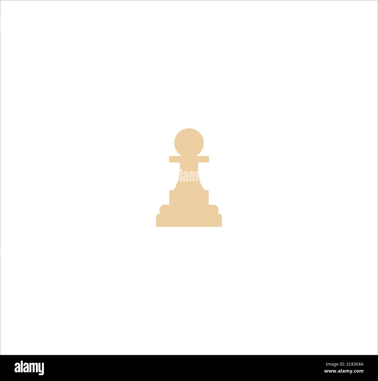 Beige pawn icon on white background Stock Photo - Alamy
