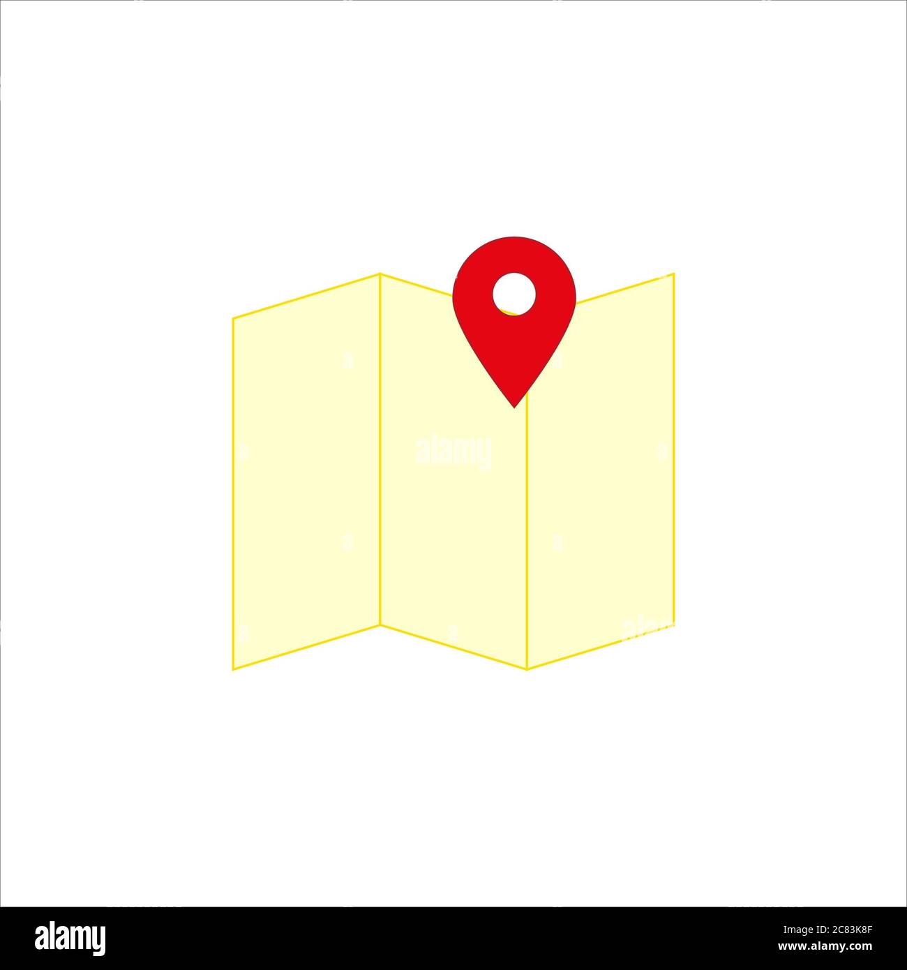 Illustration of map pin sign location icon isolated on a white ...