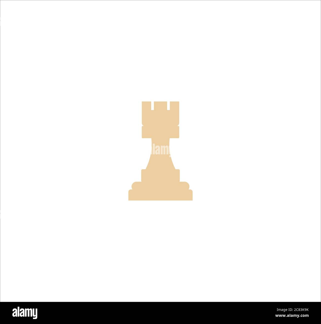Illustration of a white rook chess figure for web and mobile design ...
