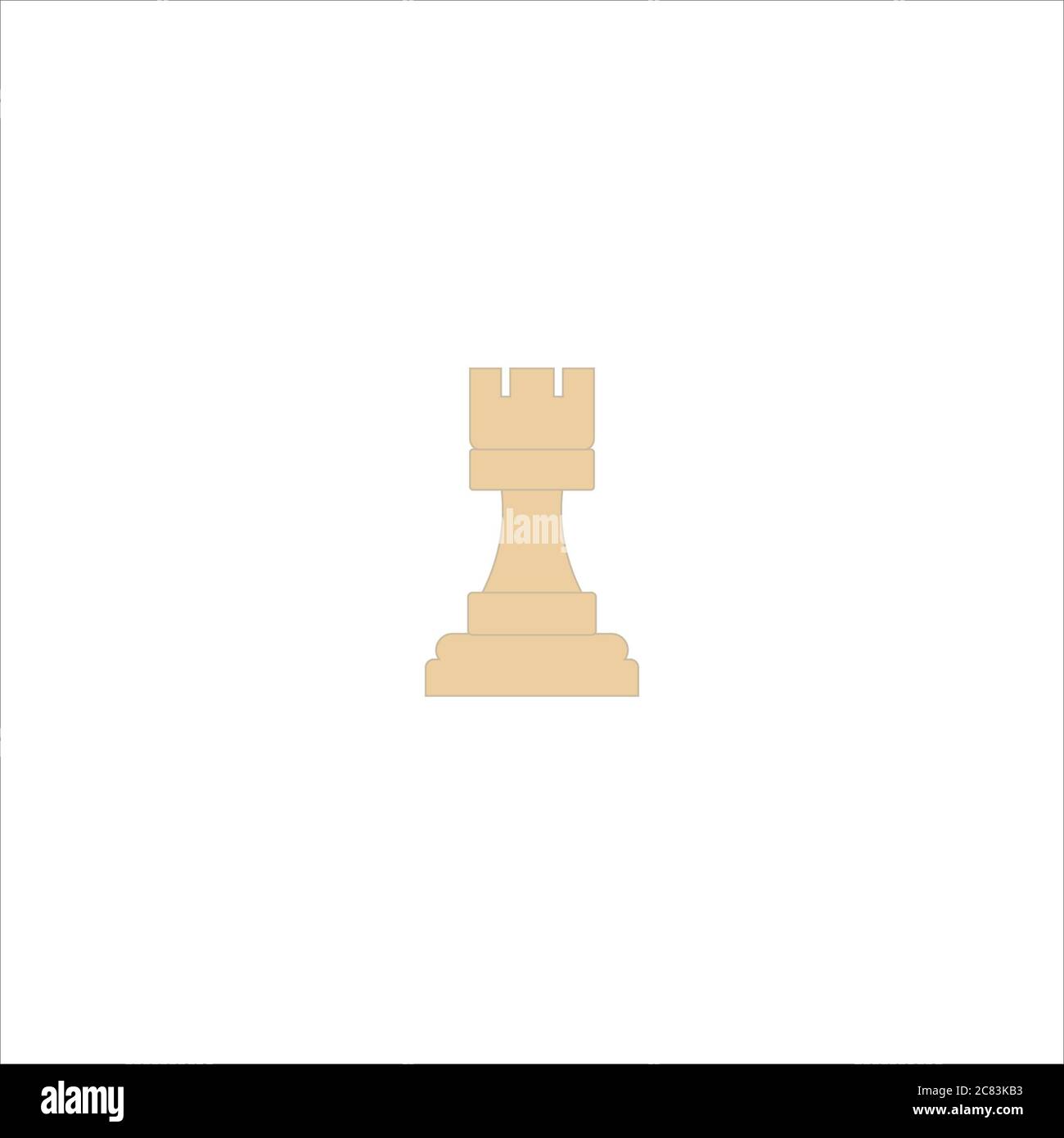 Illustration of a rook chess figure isolated on a white background ...