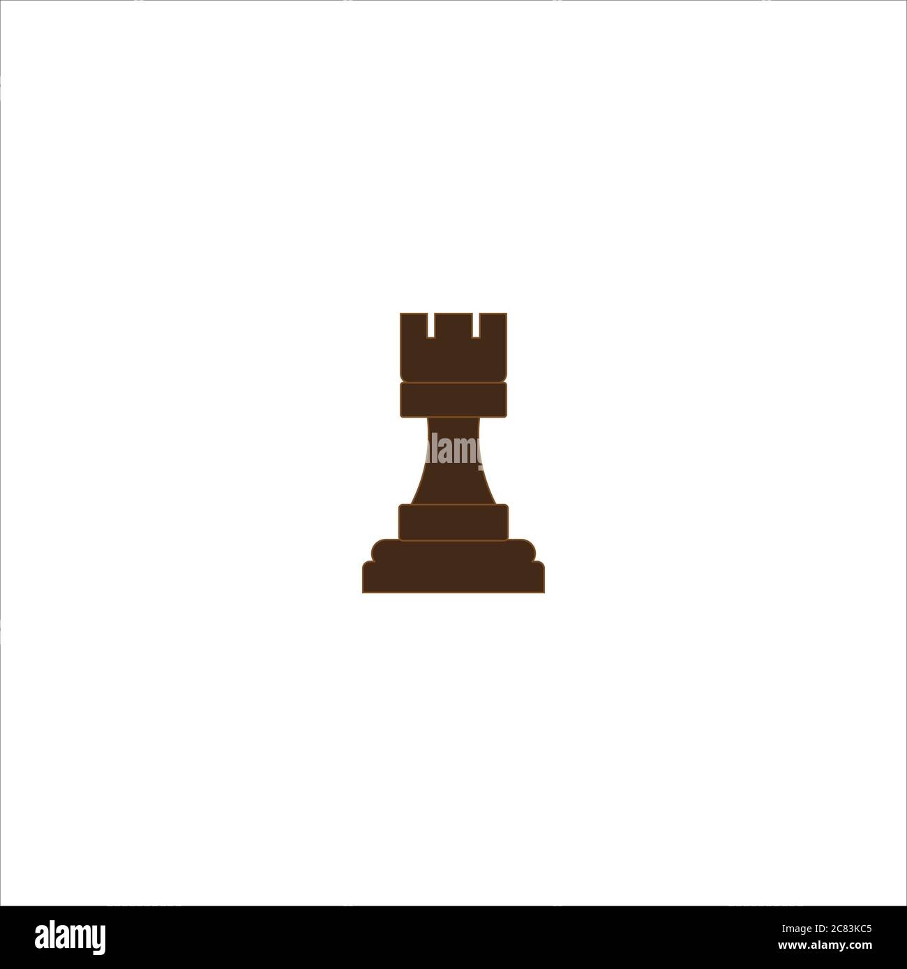 Illustration of a chess tower figure icon isolated on a white ...