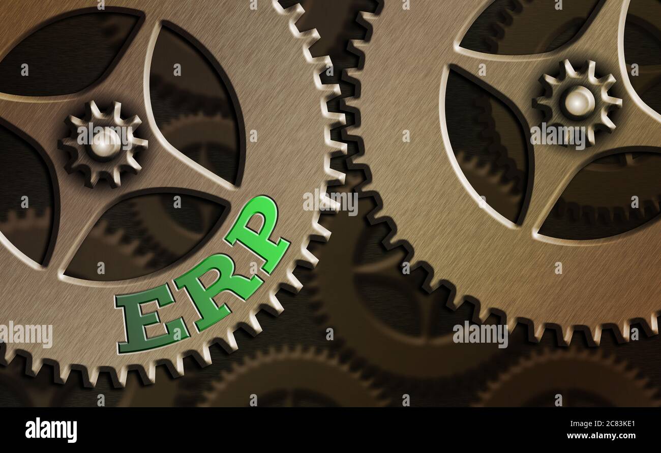 Conceptual hand writing showing Erp. Concept meaning enterprise resource planning centralized ...