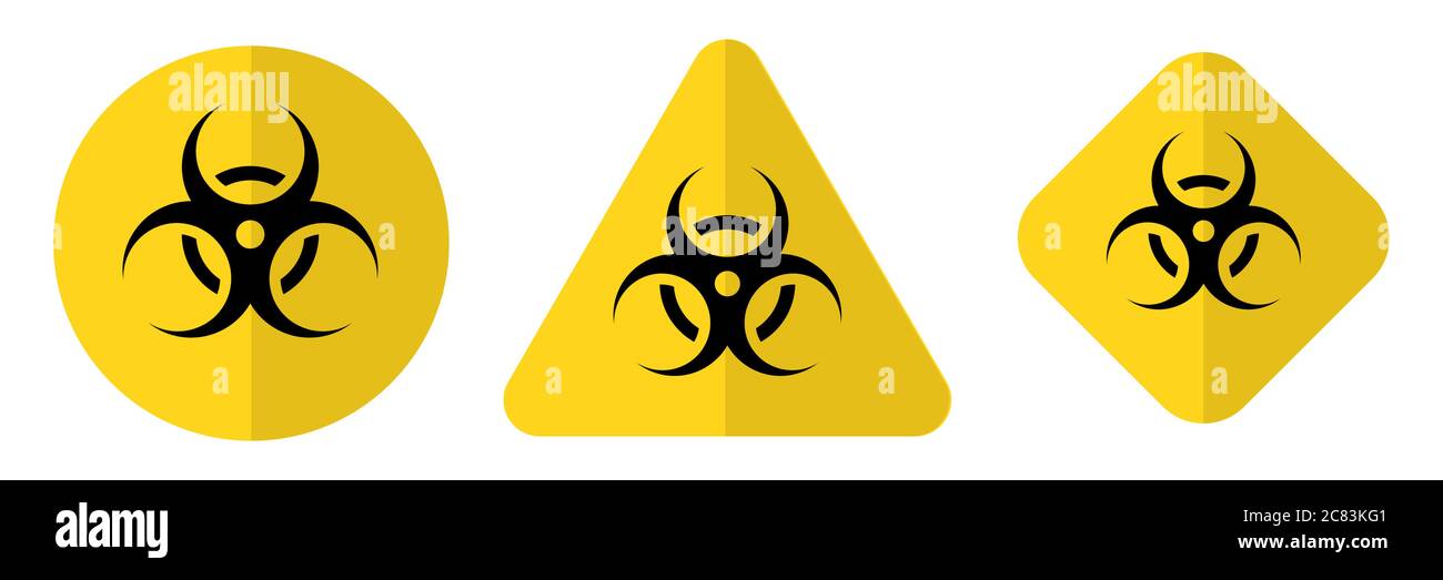 Biohazard or biological threat alert icon. Warning sign of virus ...
