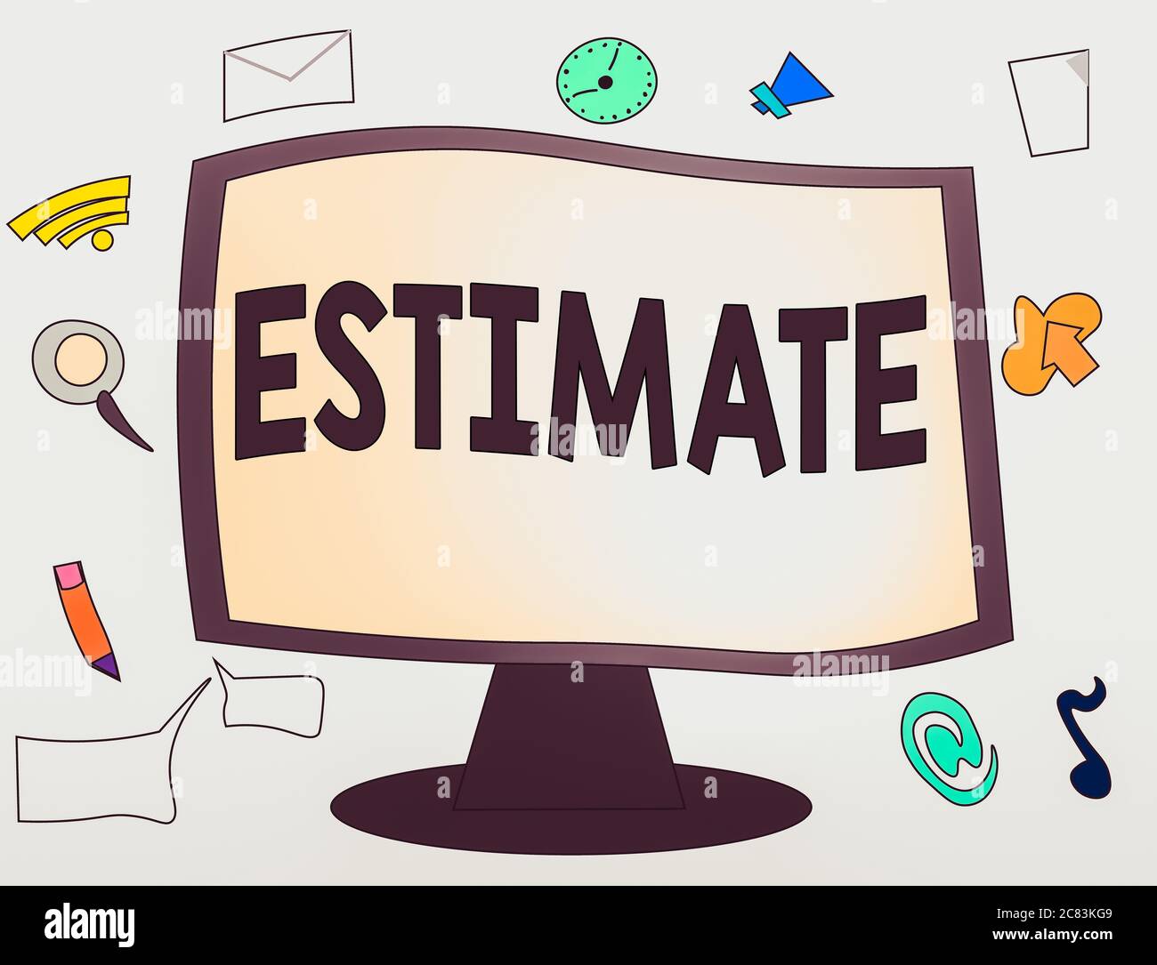 Conceptual hand writing showing Estimate. Concept meaning calculate or ...
