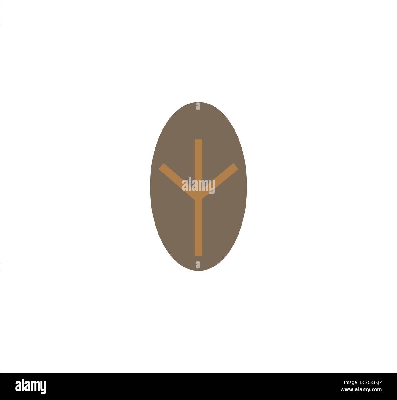 The Algiz Viking rune symbol for web and mobile design isolated on a ...