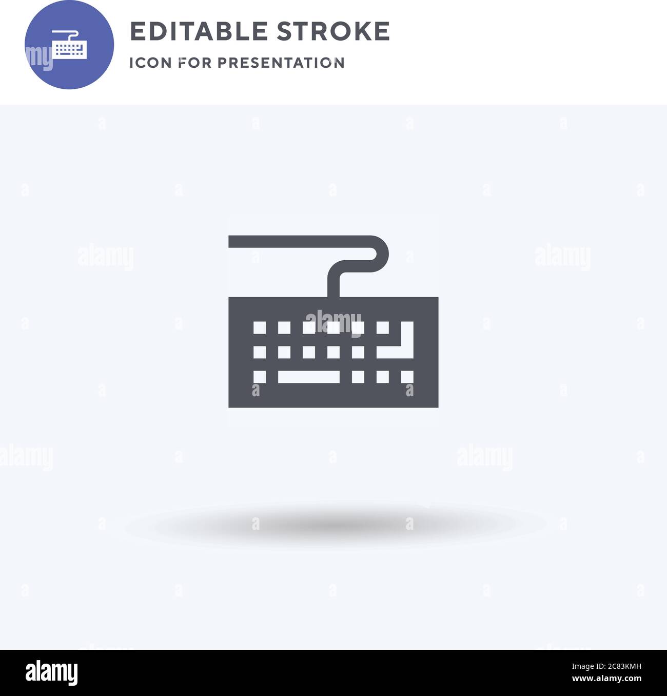 Keyboard icon vector, filled flat sign, solid pictogram isolated on ...