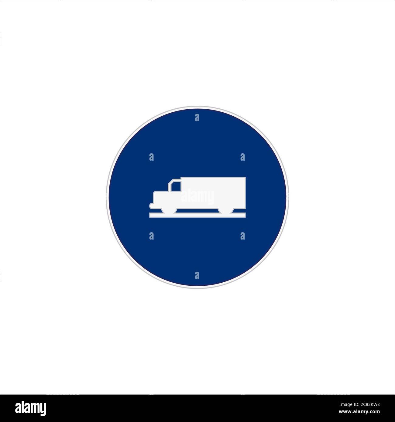 Blue truck road sign icon Stock Photo - Alamy