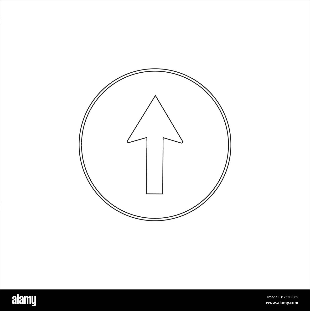 Illustration of an up arrow road sign icon isolated on a white ...