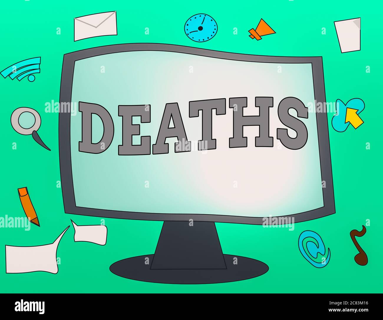 Handwriting text Deaths. Conceptual photo permanent cessation of all ...