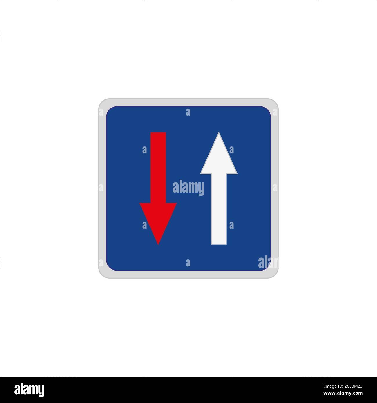 Illustration of a road sign with arrows isolated on a white background ...