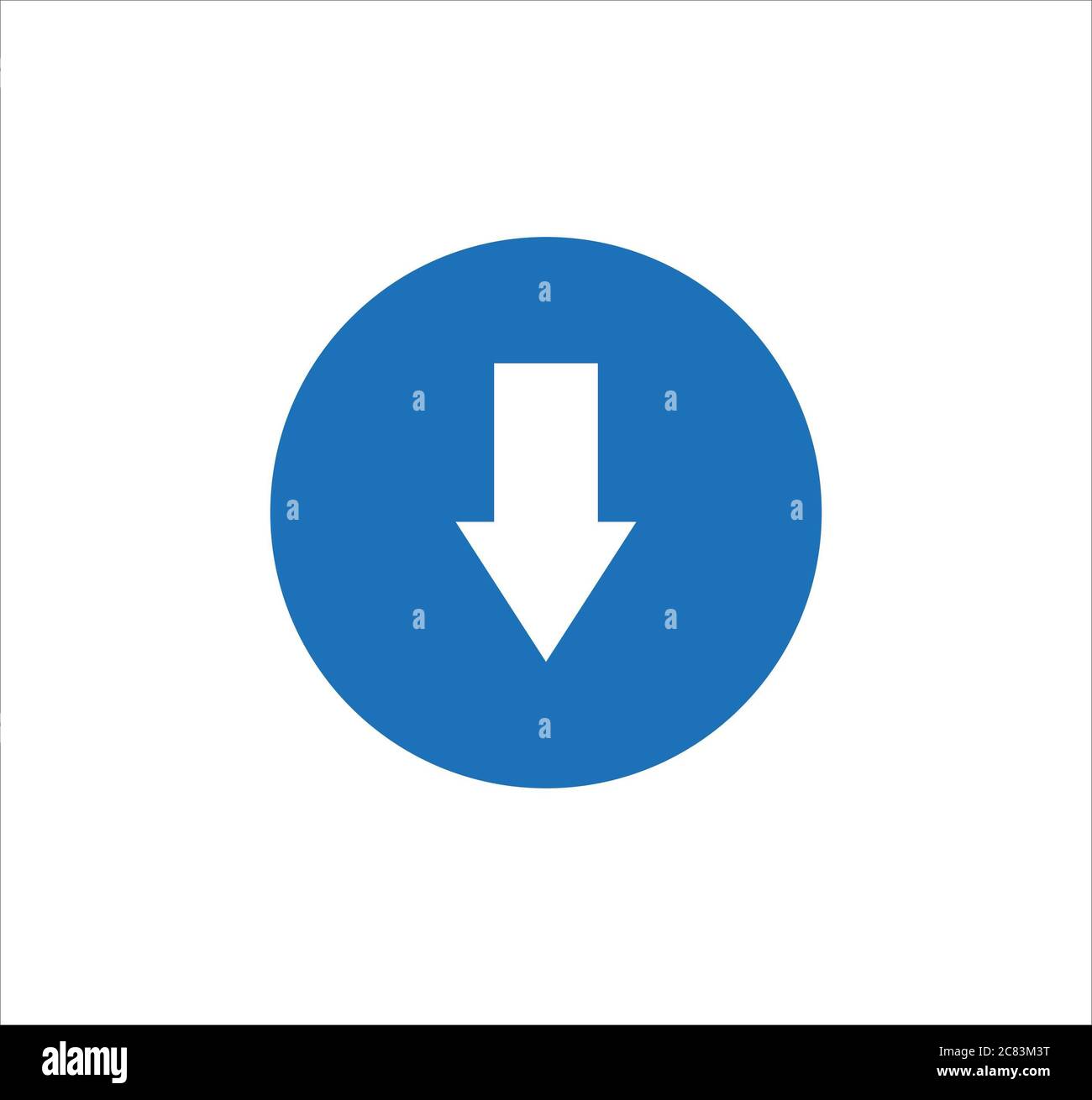 Illustration of a blue download icon isolated on a white background ...