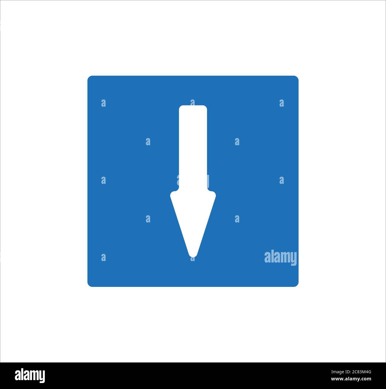 Illustration of a blue download icon for web or mobile design isolated ...