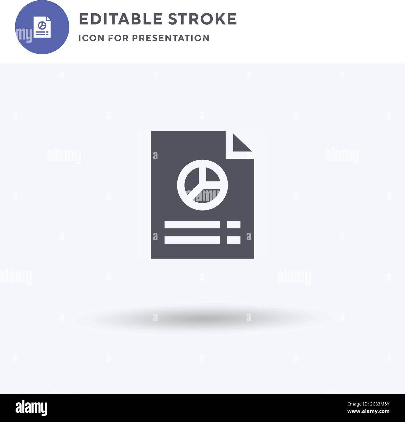 Report icon vector, filled flat sign, solid pictogram isolated on white ...