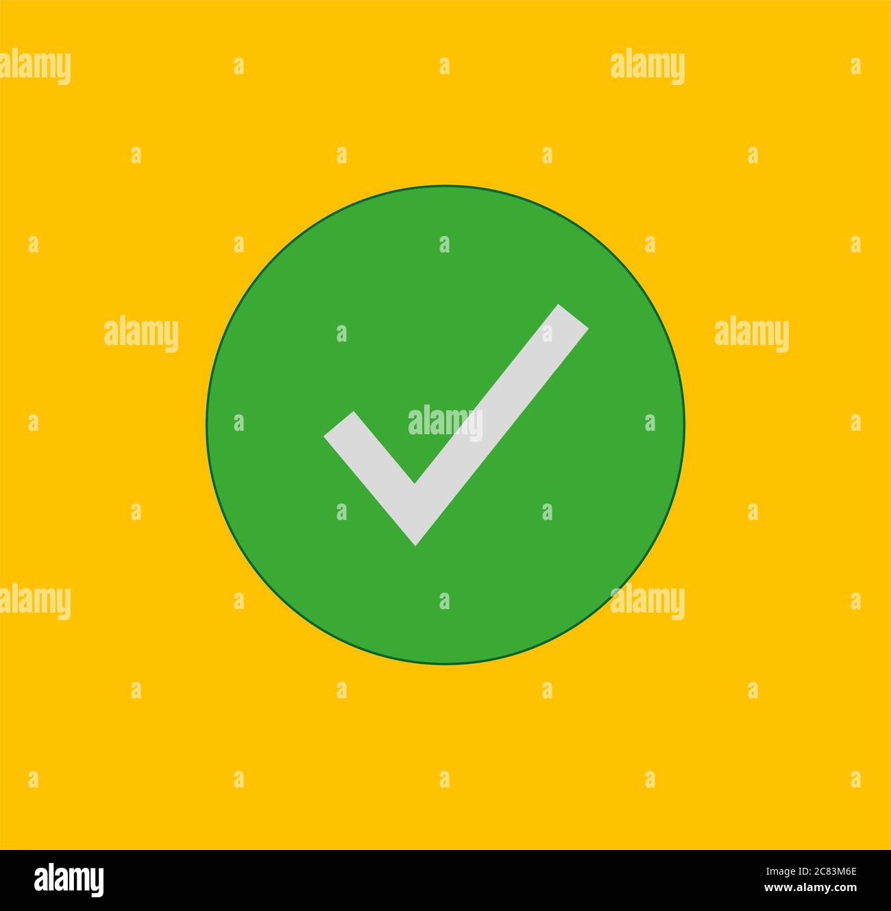 Green circle checkmark icon Stock Photo - Alamy