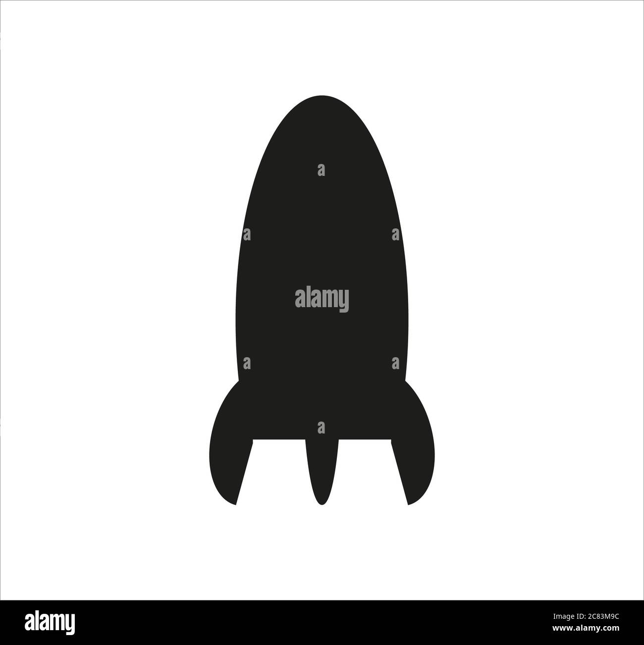 Flat rocket icon on white background Stock Photo - Alamy