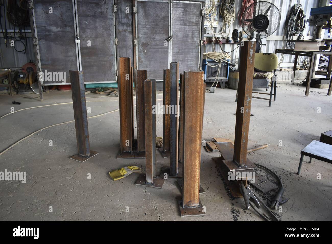 New construction of Steel Structural material in the workshop muscat ...