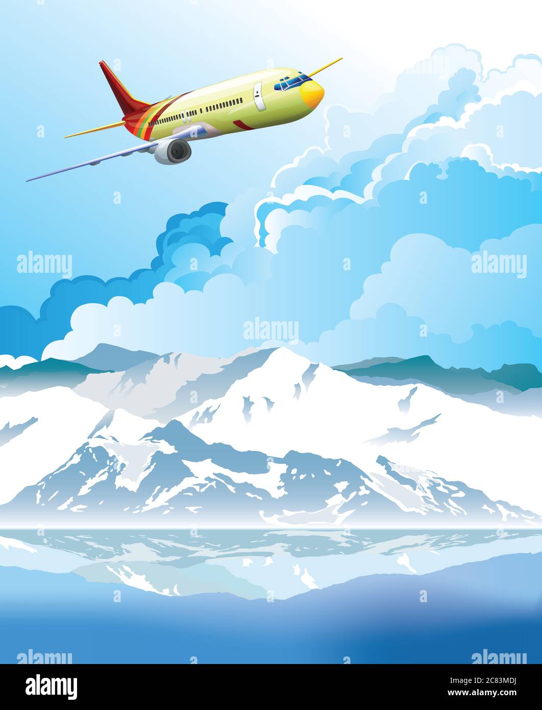 Aeroplane flying over mountain peak hi-res stock photography and images ...