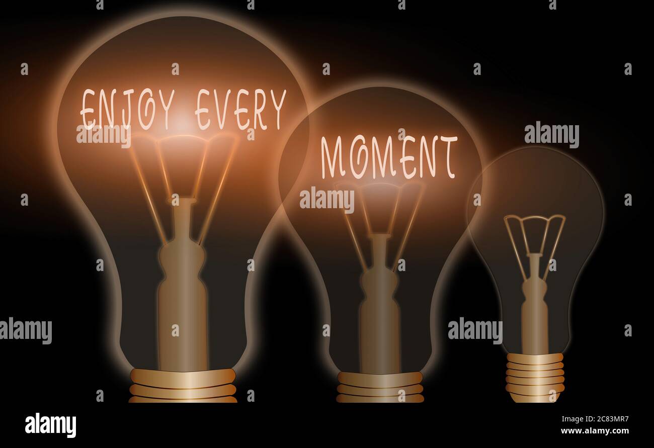 Text sign showing Enjoy Every Moment. Business photo showcasing stay ...