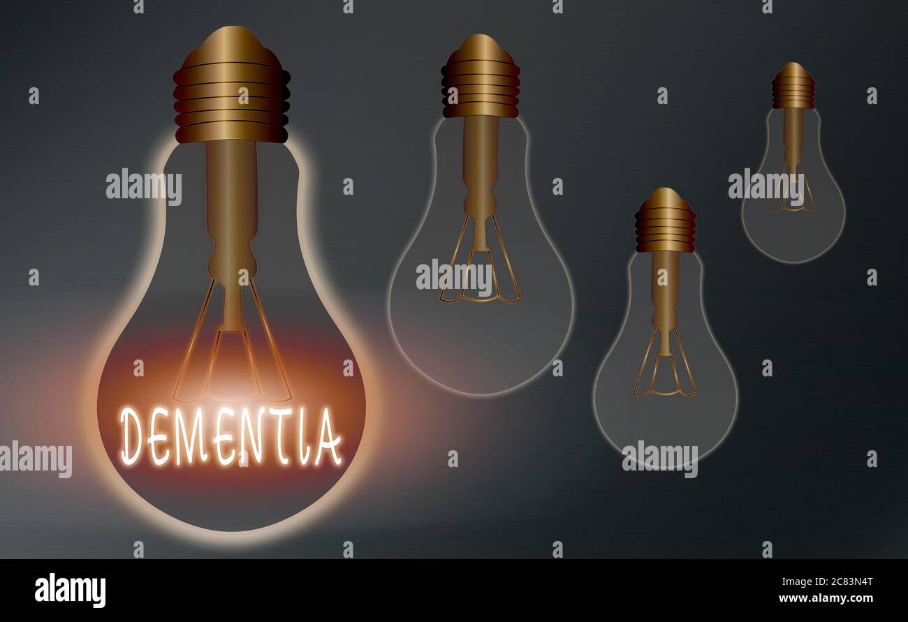 Conceptual hand writing showing Dementia. Concept meaning the general ...