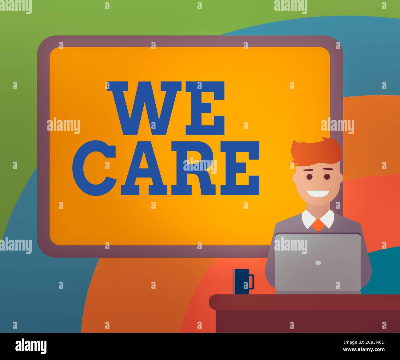 Conceptual hand writing showing We Care. Concept meaning Cherishing ...
