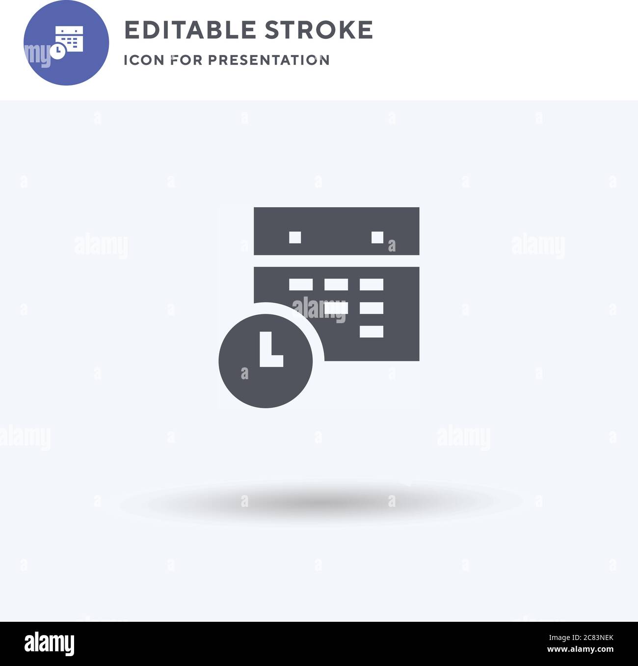 Calendar icon vector, filled flat sign, solid pictogram isolated on ...
